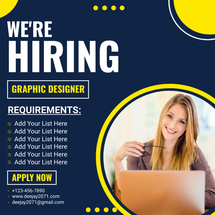 Hiring poster Template | PosterMyWall