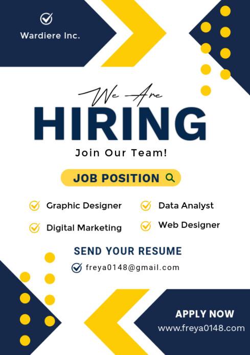 Hiring poster Template | PosterMyWall