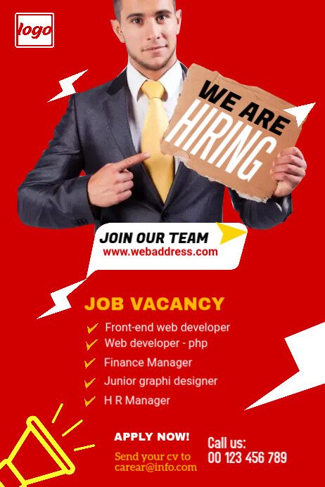 Hiring Poster Template | PosterMyWall
