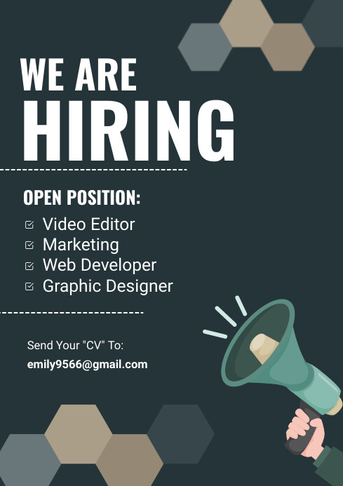 Hiring poster Template | PosterMyWall