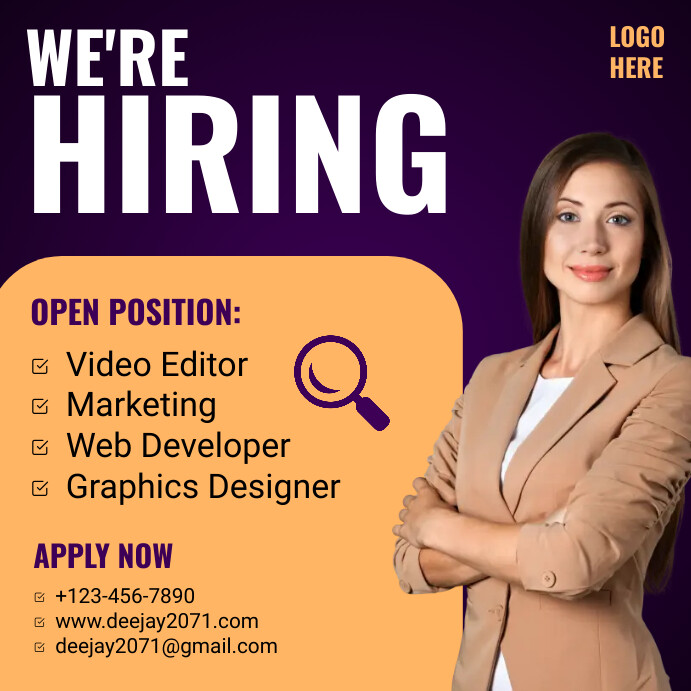 Hiring Poster Template | PosterMyWall