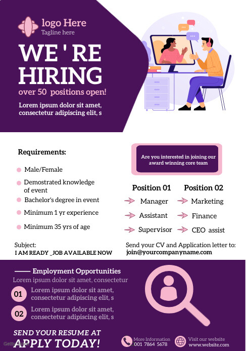 Plantilla de Hiring poster | PosterMyWall