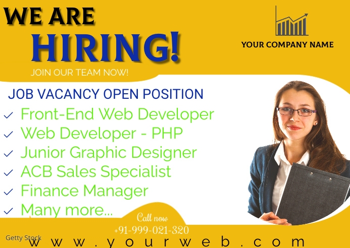 Hiring poster Template | PosterMyWall