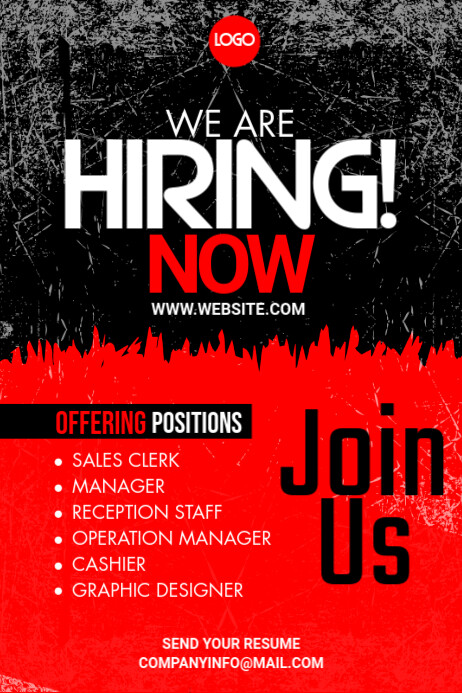 Hiring Poster Template | PosterMyWall