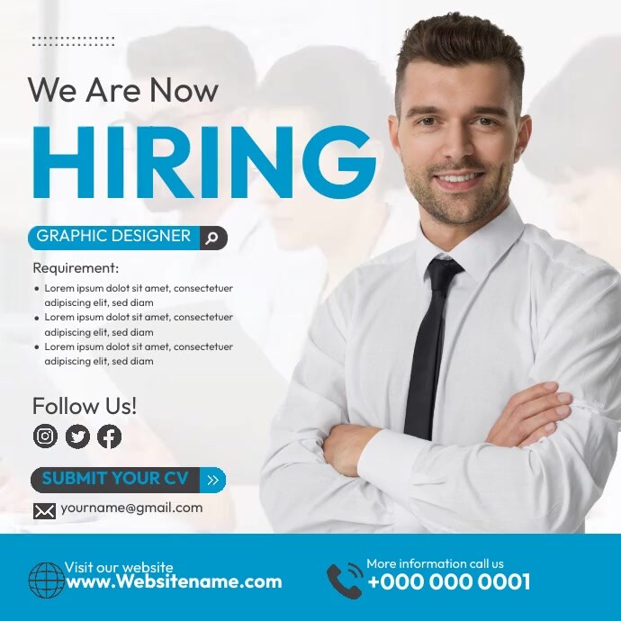 Plantilla de Hiring Posters | PosterMyWall