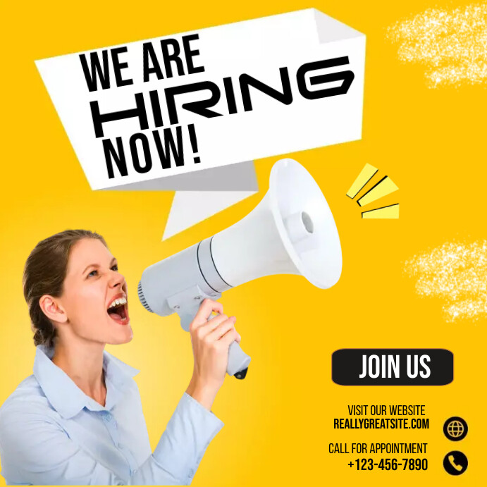 HIRING RECRUITMENT INSTAGRAM POST Template | PosterMyWall