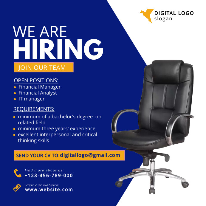 Hiring / recruitment instagram post | PosterMyWall