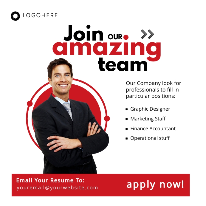 hiring / recruitment post design template | PosterMyWall