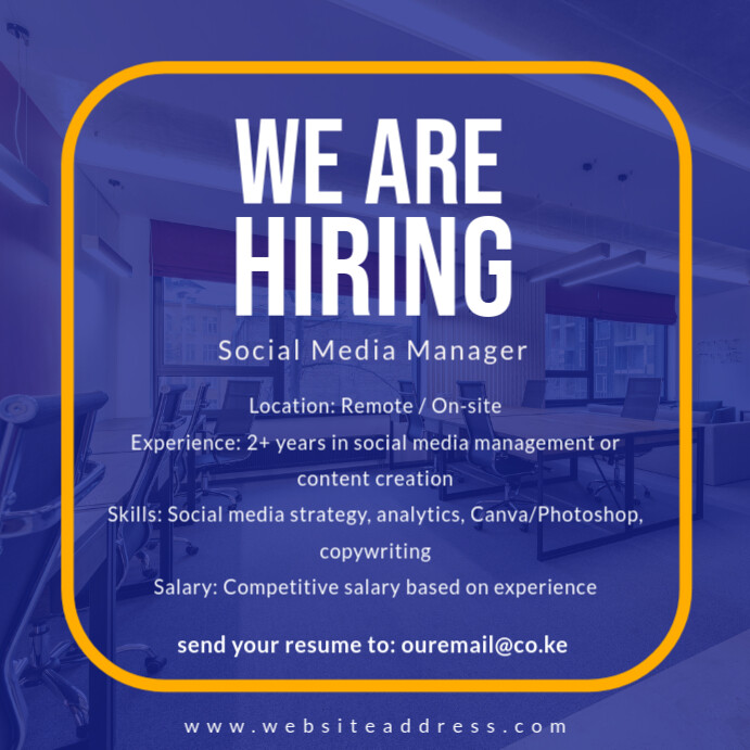 Plantilla de hiring social media post | PosterMyWall