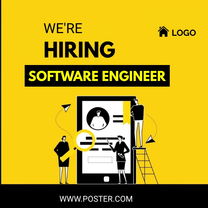 HIRING SOFTWARE ENGINEER INSTAGRAM POST Template | PosterMyWall