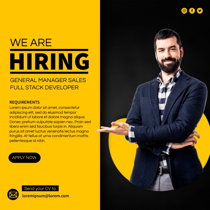 Hiring Square Ads Template | PosterMyWall