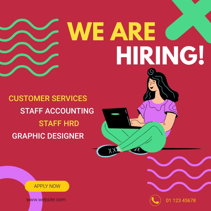 Plantilla de Hiring staf advertisement | PosterMyWall
