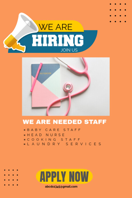 HIRING STAFF BABE AND NURSE Template | PosterMyWall