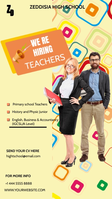hiring teacher instagramm template | PosterMyWall