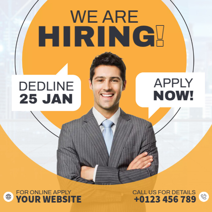 Plantilla de Hiring Template Ads | PosterMyWall