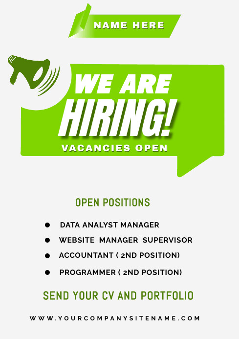 hiring template deign | PosterMyWall