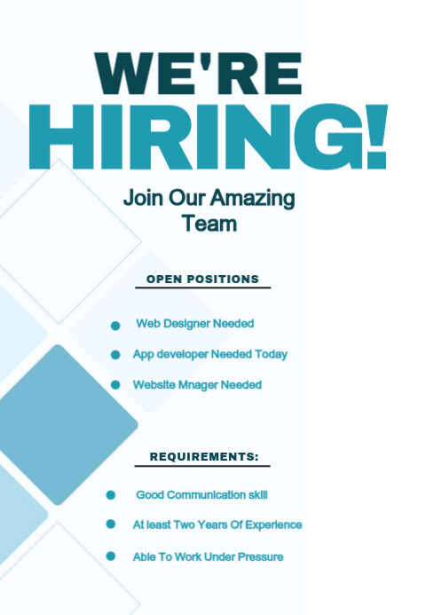 Copy of hiring template | PosterMyWall