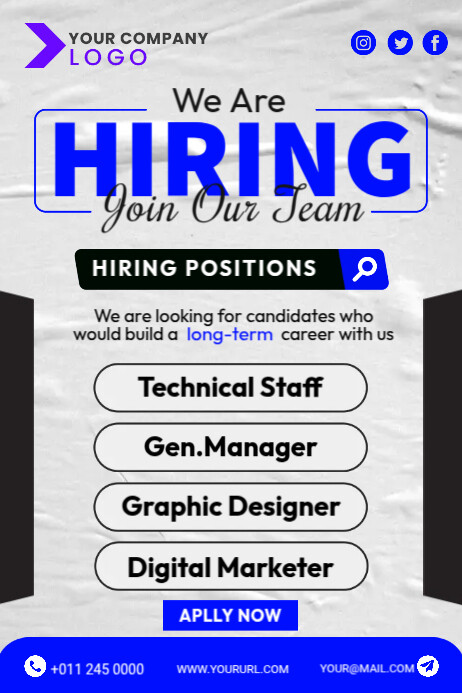 Hiring Template | PosterMyWall