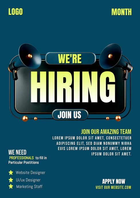Plantilla de HIRING TEMPLATE. | PosterMyWall