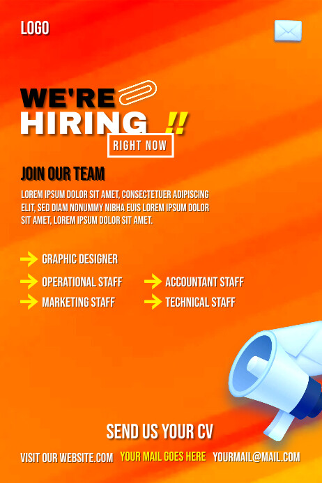 Plantilla de HIRING TEMPLATE. | PosterMyWall
