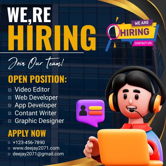 Hiring video template | PosterMyWall