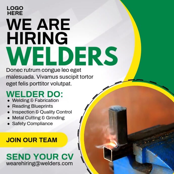 Hiring Welder Template | PosterMyWall