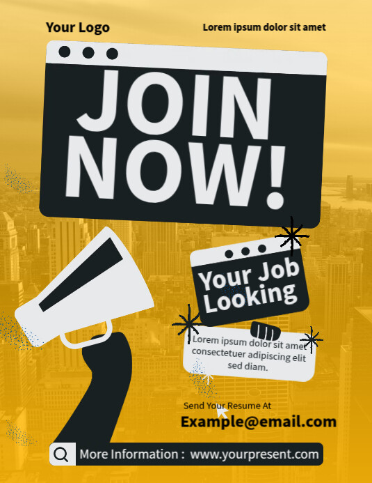 Hiring Work Poster Template | PosterMyWall