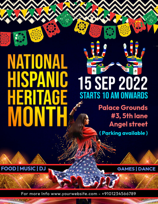Copy of hispanic heritage, poster, flyer, festival, | PosterMyWall