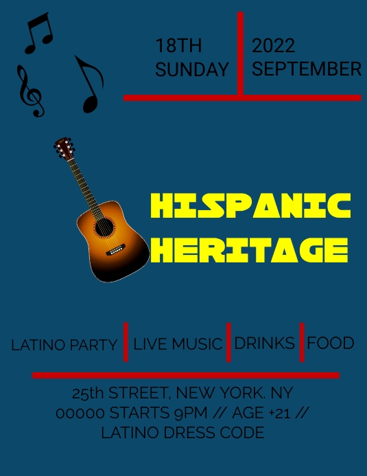 hispanic heritage festival Template | PosterMyWall