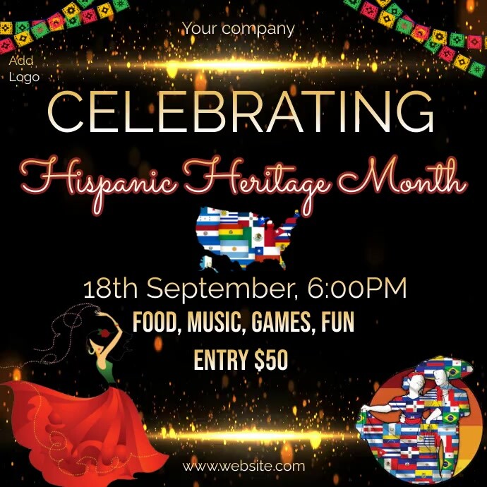 hispanic heritage month celebration event (1) Template | PosterMyWall