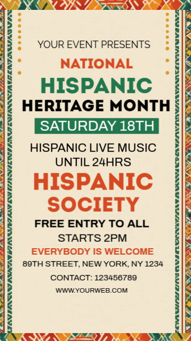 Hispanic Heritage month Instagram Story Template | PosterMyWall