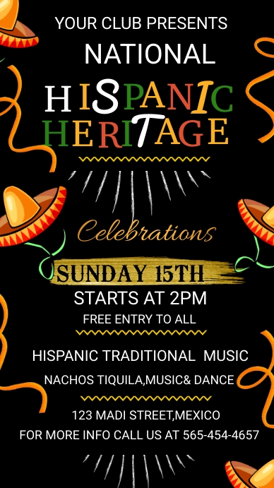 Hispanic heritage poster Template | PosterMyWall