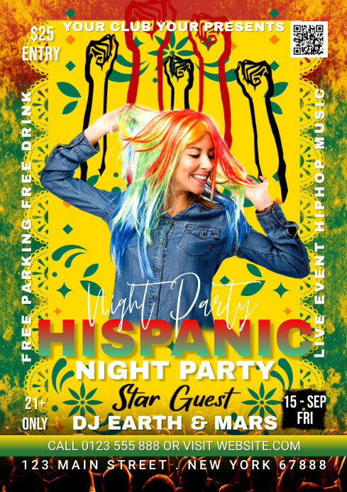 HISPANIC NIGHT PARTY Template | PosterMyWall