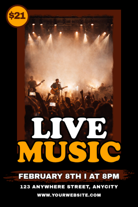 Hitam Live Music Event Poster Template | PosterMyWall