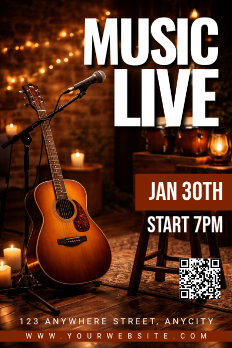 Hitam Live Music Event Poster Template | PosterMyWall