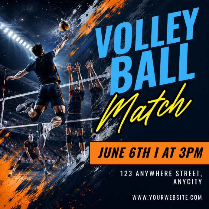 Plantilla de Volleyball Match Instagram Ad | PosterMyWall