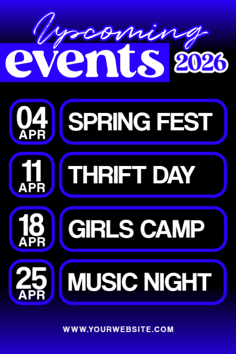 Hitam Neon Event Schedule Poster Template | PosterMyWall