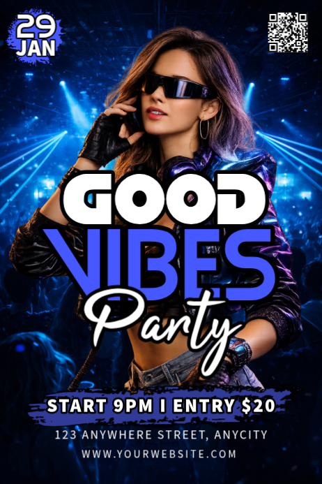 Hitam Nightclub Party Poster Template | PosterMyWall