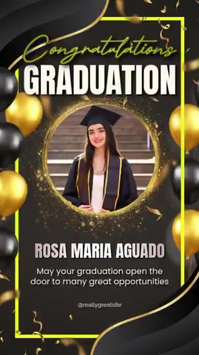 Hitam profesional graduation celebration reel instagram video Template ...