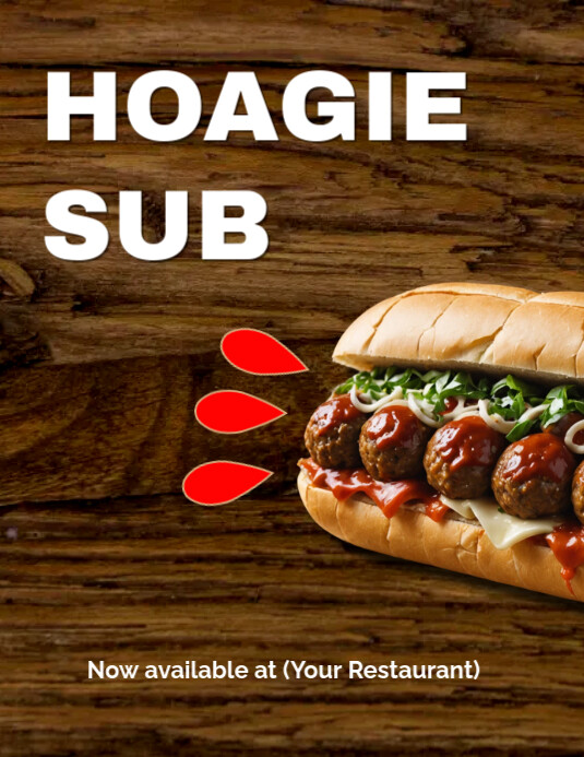 Copy of Hoagie Sub, 8.5 x 11" | PosterMyWall