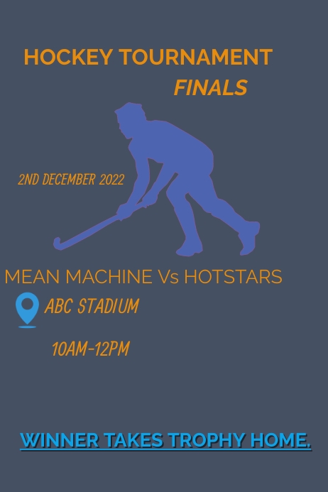 HOCKEY CHAMPIONSHIP Template | PosterMyWall