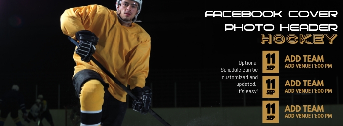 Hockey Facebook Cover Photo Header Template | PosterMyWall