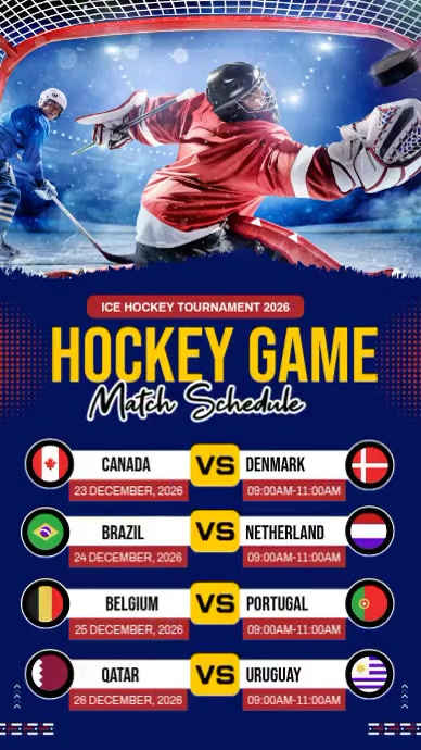 Hockey Match Schedule Template | PosterMyWall