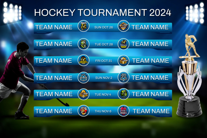 Hockey team schedule poster Template | PosterMyWall