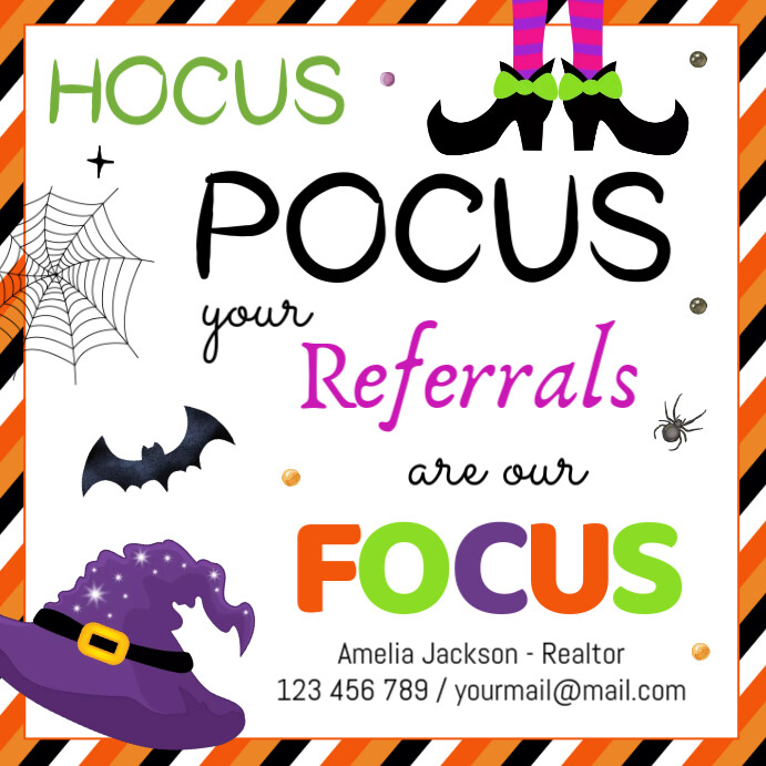 Copy of Hocus Pocus Your Referrals Are Our Focus - Ha | PosterMyWall