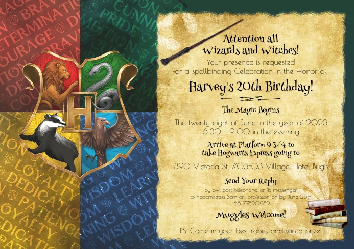 HOGWARTS themed birthday invitation Template | PosterMyWall