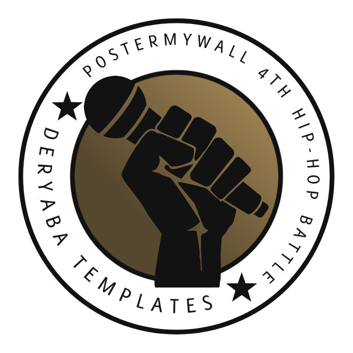 Holding Microphone Hand Hip-Hop Logo Template | PosterMyWall