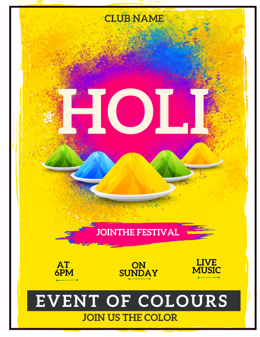 Holi, color of festival Template | PosterMyWall