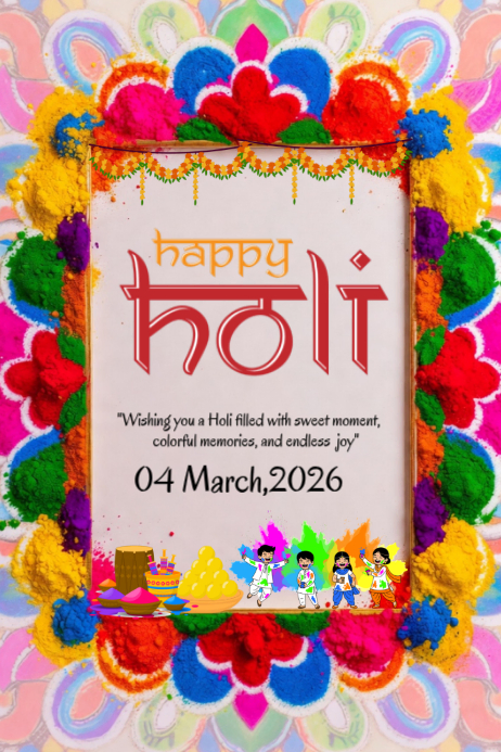 Holi Celebration Poster Template | PosterMyWall