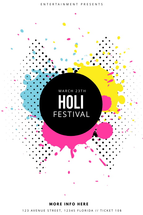 Copy of Holi Color Festival FLyer Template | PosterMyWall